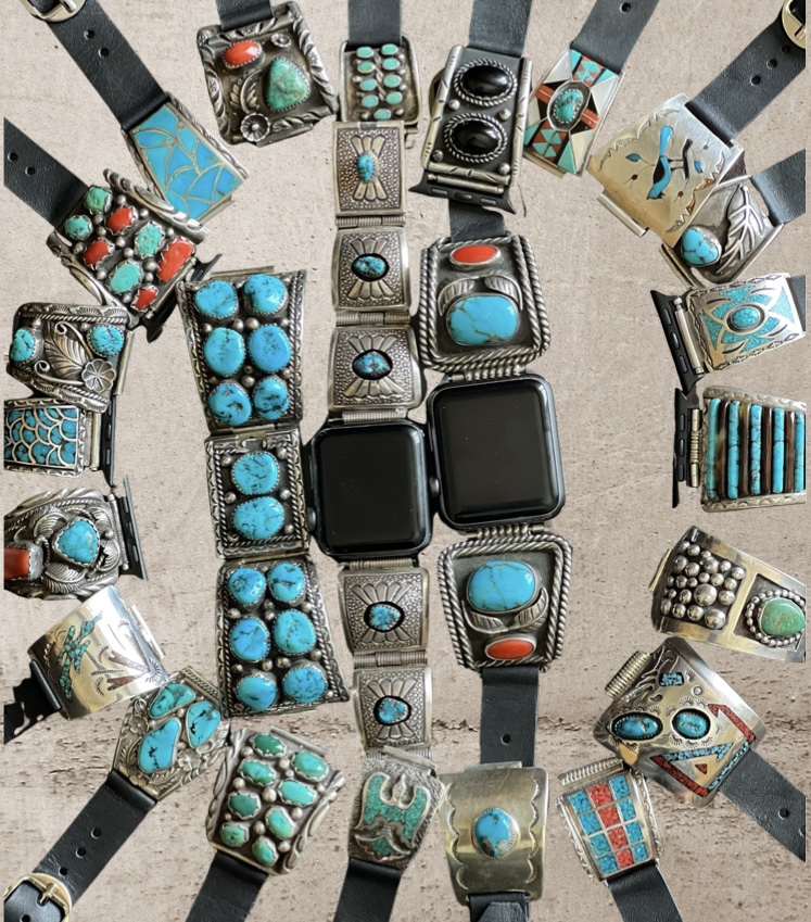 Vintage Sterling Silver Inlaid with Turquoise & Tortoise Shell Watch ...