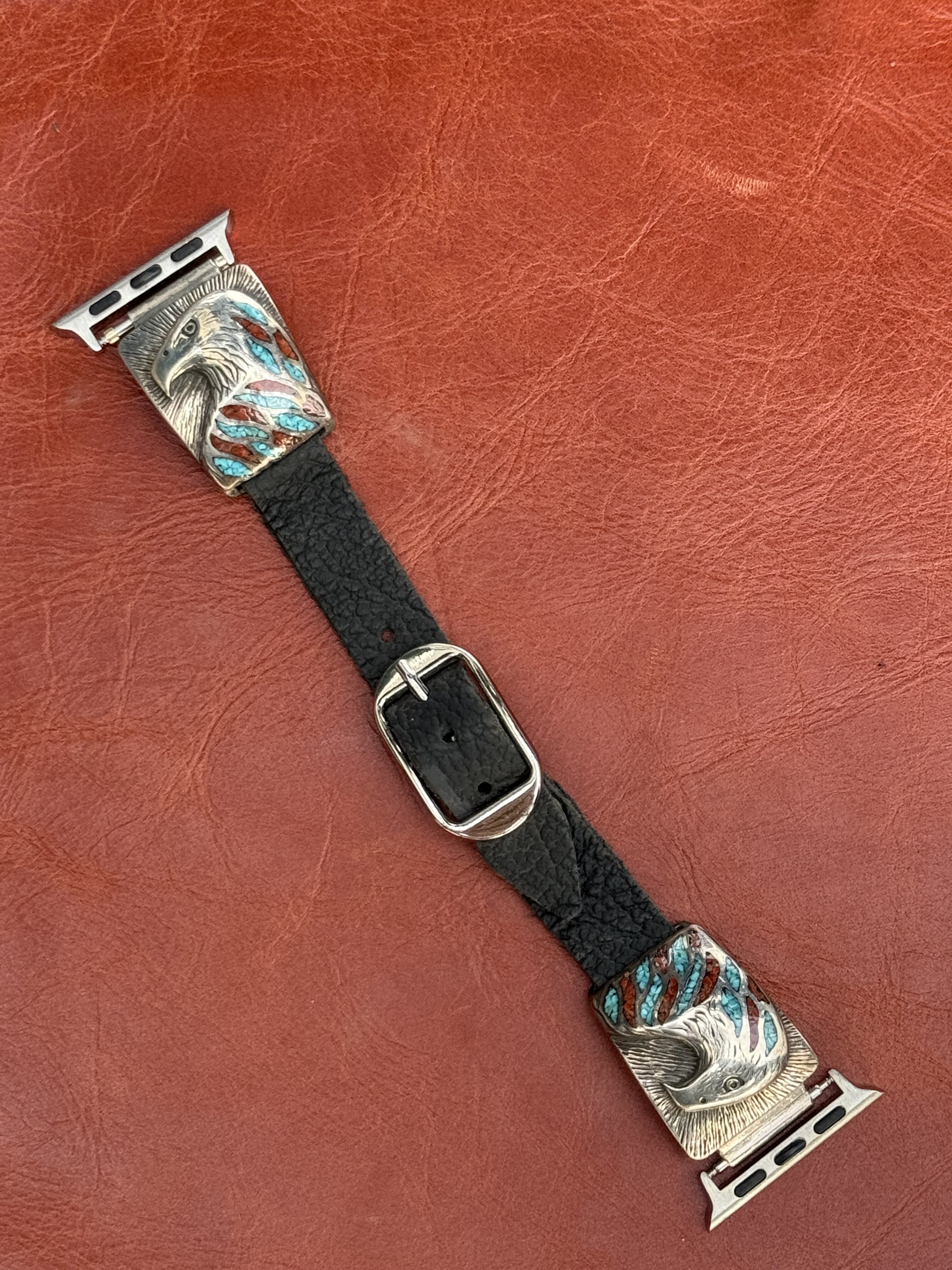 Vintage Casted Sterling Silver Eagle Inlaid with Chipped Turquoise ...