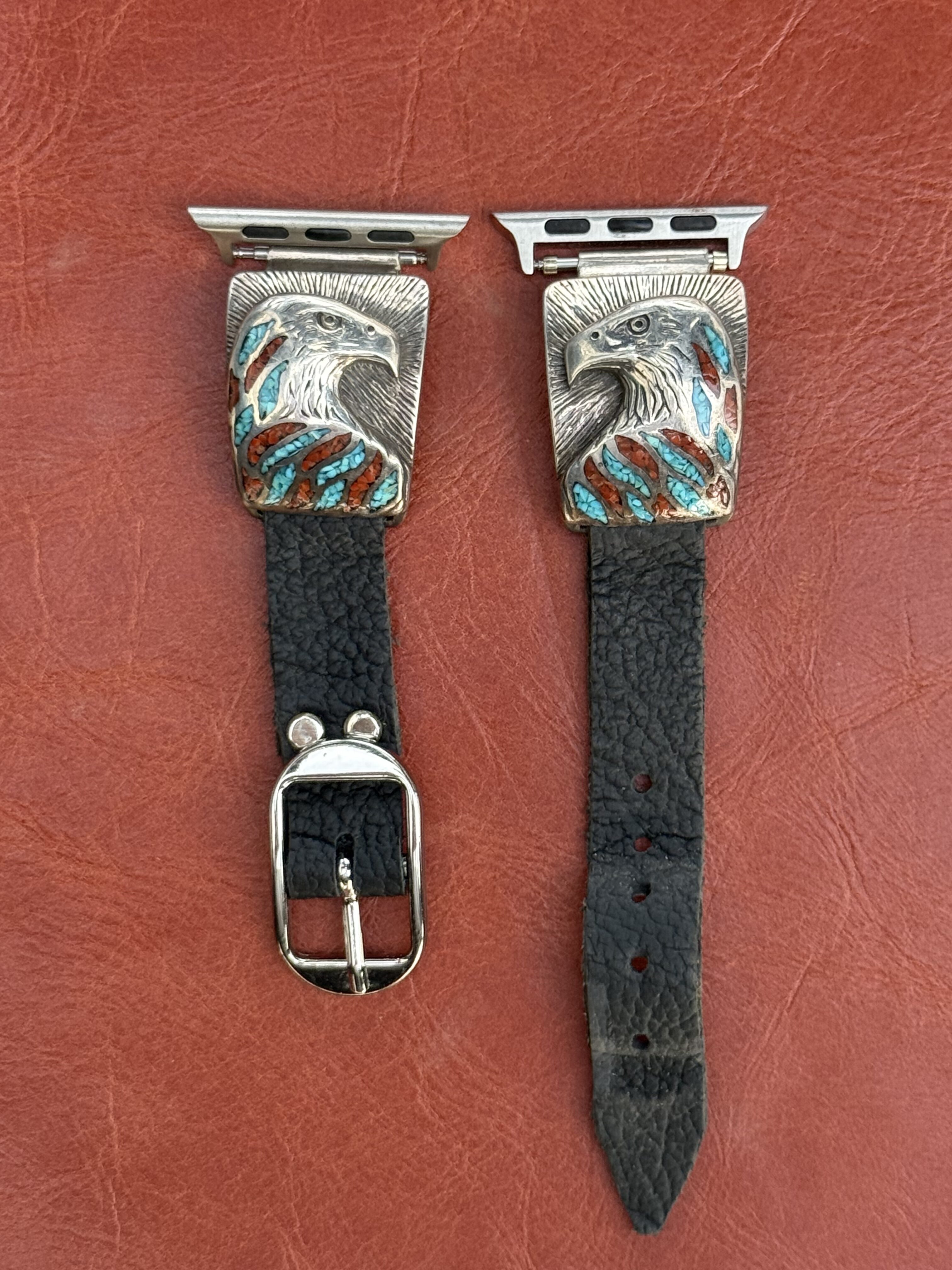 Vintage Casted Sterling Silver Eagle Inlaid with Chipped Turquoise ...